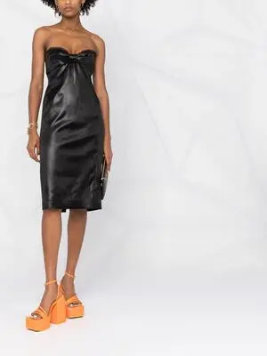 Saint Laurent Strapless Midi Dress