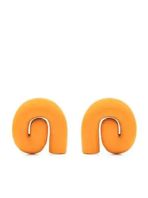 UNCOMMON MATTERS Nimbus Lacquered-wood Hoop Earrings - Orange