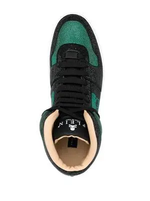 Philipp Plein Crystal-embellished Skull Motif High-top Sneakers - Black