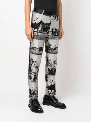 BILLIONAIRE Horse-print Slim Trousers