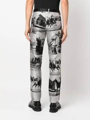 BILLIONAIRE Horse-print Slim Trousers