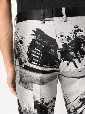 BILLIONAIRE Horse-print Slim Trousers