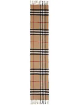 Burberry The Classic Check Cashmere Scarf Neutrals