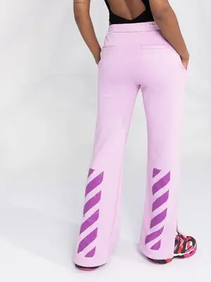 Off-White Diag-stripe Cotton Track Pants - Purple