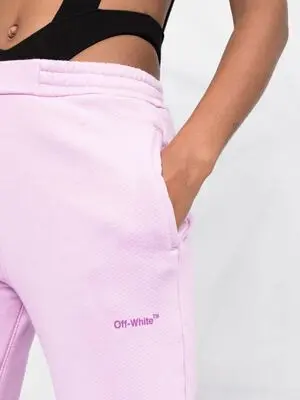 Off-White Diag-stripe Cotton Track Pants - Purple