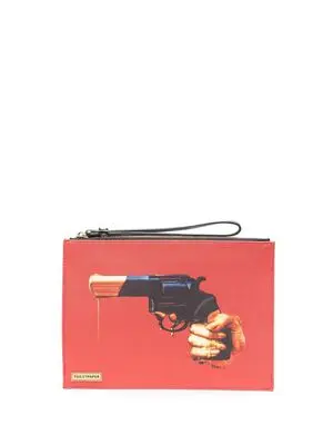 SELETTI Graphic-print Rectangular Wash Bag - Red