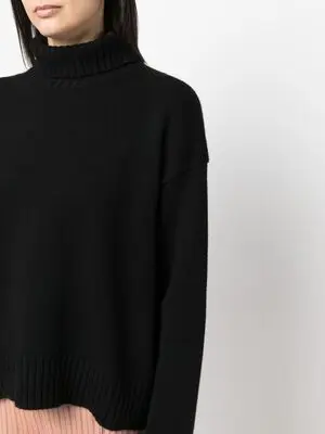 JIL SANDER Roll-neck Jumper - Black