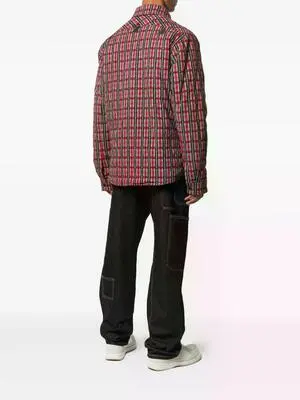 Off-White Check-pattern Hooded Jacket - Red