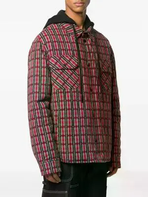 Off-White Check-pattern Hooded Jacket - Red