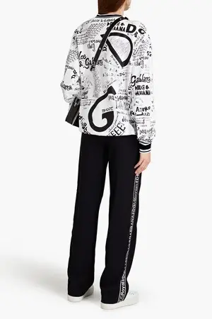 Dolce & Gabbana Stretch-crepe Track Pants With Monogrammed Trims