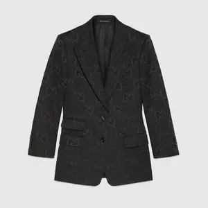 Gucci Light Gg Canvas Single-breasted Jacket, Size It Ready-to-wear