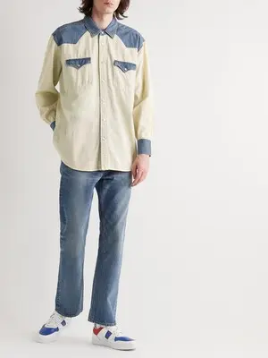Celine Two-tone Denim Western Shirt