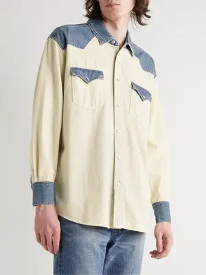 Celine Two-tone Denim Western Shirt