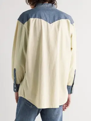 Celine Two-tone Denim Western Shirt