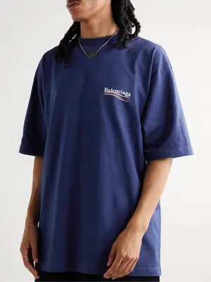 Balenciaga Oversized Logo-print Cotton-jersey T-shirt