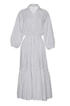 Cara Cara Hutton Shirt Dress - White