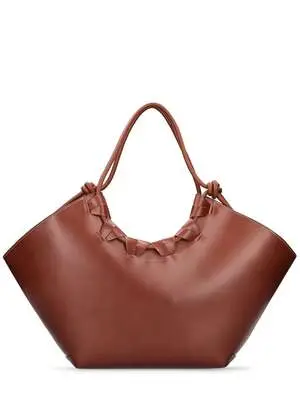 Hereu Cordell Mat Round Handle Leather Tote - Tan