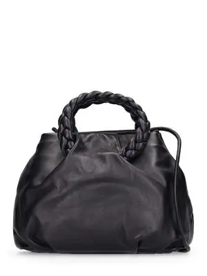 Hereu Medium Bombon Leather Top Handle Bag - Black