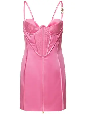 Versace Envers Satin Mini Corset Dress - Pink