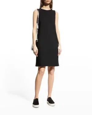 Eileen Fisher Sleeveless Jersey-Knit Shift Dress In Black - 53% Off |  Editorialist