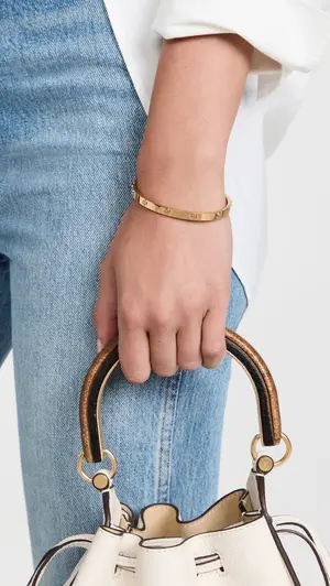 Tory Burch Thin Icon Hinge Bracelet - Tory Gold