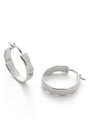 Monica Vinader Siren Muse Wave Small Hoop Earrings - Sterling Silver