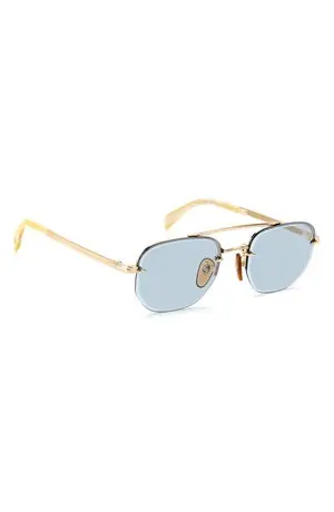 DB EYEWEAR BY DAVID BECKHAM 53mm Geometric Sunglasses - Gold Beige Horn