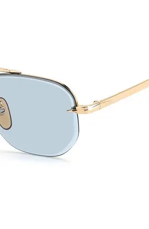 DB EYEWEAR BY DAVID BECKHAM 53mm Geometric Sunglasses - Gold Beige Horn