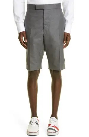 Thom Browne Back Strap Flat Front Wool Shorts