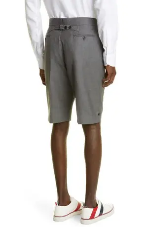 Thom Browne Back Strap Flat Front Wool Shorts