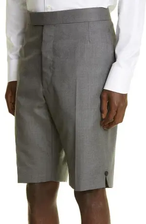 Thom Browne Back Strap Flat Front Wool Shorts