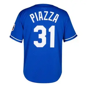 Mitchell & Ness Mike Piazza Los Angeles Dodgers Cooperstown Collection Mesh Batting Practice Button-up Jersey