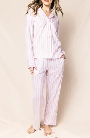 PETITE PLUME Stripe Cotton Pima Pajamas - Pink