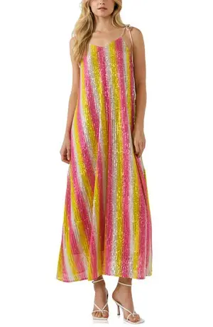 Endless Rose Stripe Sequin Maxi Dress