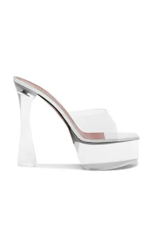 Amina Muaddi Dalida Pvc Platform Mules - Clear