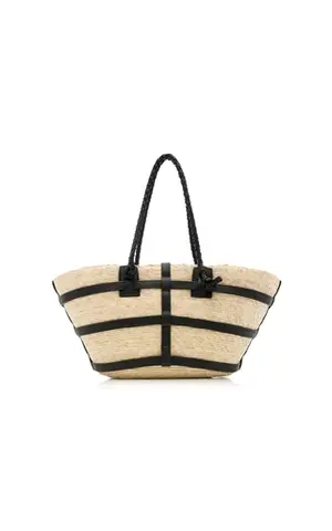 Altuzarra Watermill Small Leather-trimmed Raffia Tote Bag