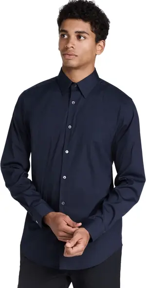 Theory Sylvain Good Cotton Shirt - Eclipse