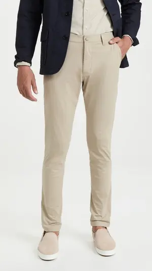 RHONE Slim Fit Commuter Trousers - Khaki