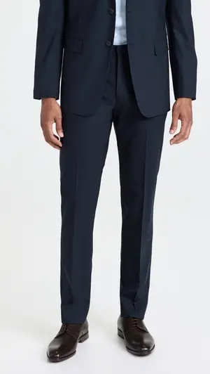 Theory Mayer Stretch Wool Pants - Navy
