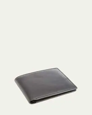 ROYCE NEW YORK Personalized Leather Rfid-blocking Trifold Wallet Black