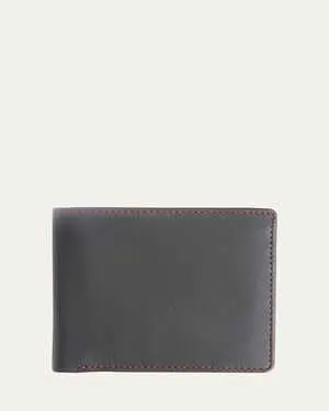 ROYCE NEW YORK Personalized Leather Rfid-blocking Trifold Wallet Red