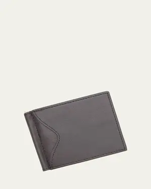 ROYCE NEW YORK Personalized Rfid-blocking Leather Money Clip - Black