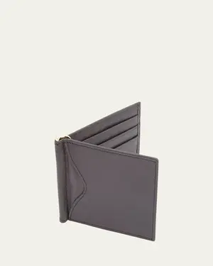 ROYCE NEW YORK Personalized Rfid-blocking Leather Money Clip - Black