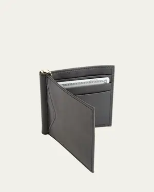 ROYCE NEW YORK Personalized Rfid-blocking Leather Money Clip - Black