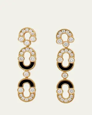 VILTIER Magnetic Duo Earrings In Onyx, 18k Yellow Gold And Diamonds - Yg