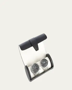 ROYCE NEW YORK Leather Double Watch Roll