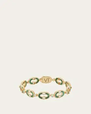 VILTIER Magnetic Enchaine Malachite Bracelet - Gold