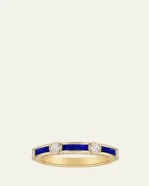 VILTIER Rayon Ring In Lapis Lazuli, Yellow And Diamonds - Gold
