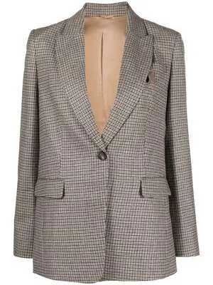 Brunello Cucinelli Prince Of Wales Single-breasted Blazer