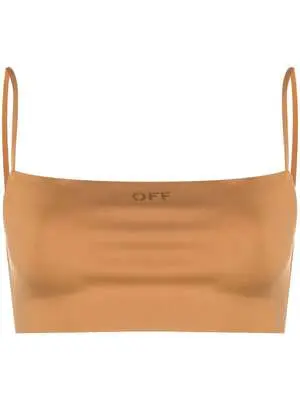 Off-White Logo-print Cropped Vest - Brown